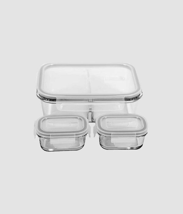 Glass Divider Containers 3-piece Set