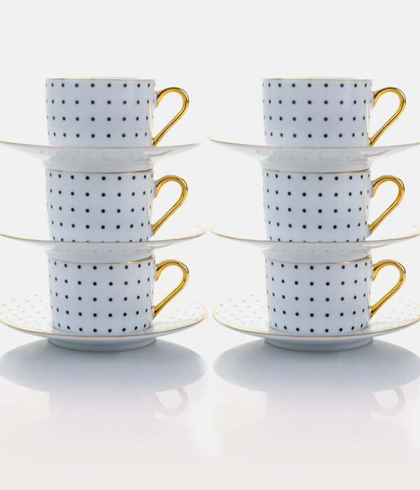 Polka Dots Coffee Cups 6-piece Set