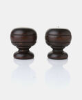 Walnut Wood Round Curtain Rod